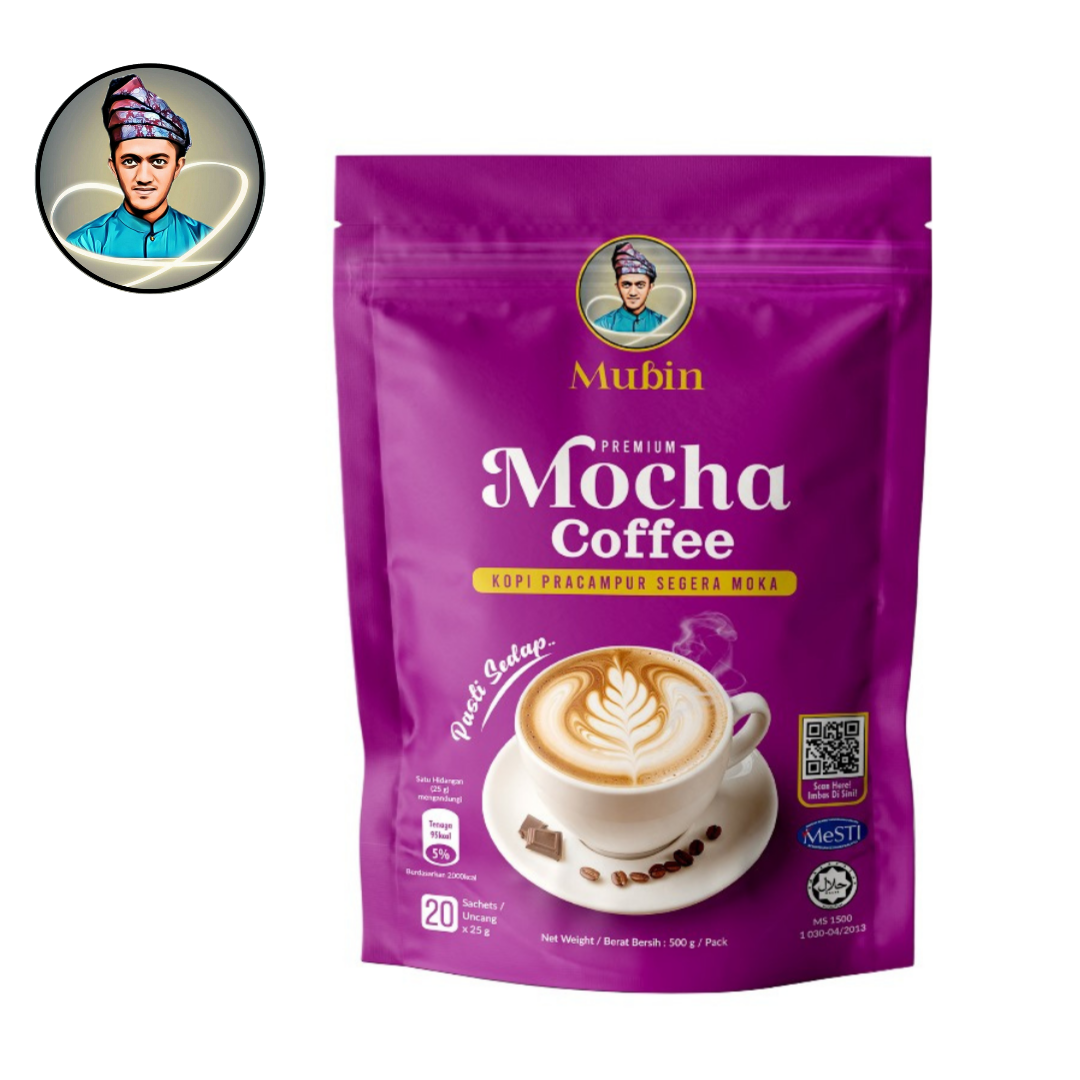 MUBIN Mocha / Latte / Vanilo Coklat Vanila Coffee (20 sachets x 25g ...
